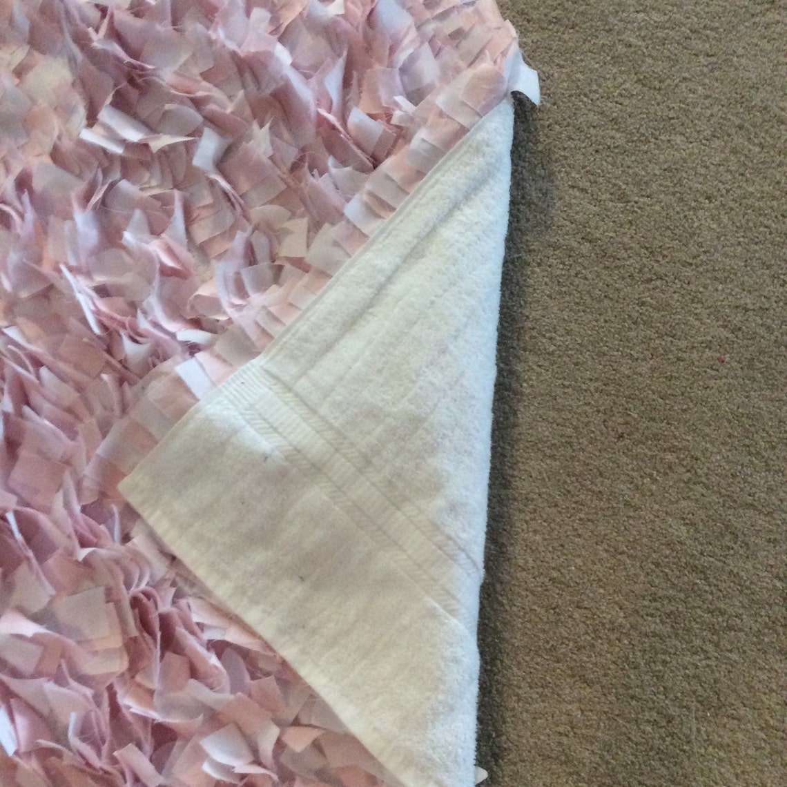 Rag Rug Baby Pink & White Boho Chic Area Rug Shag Rugs - Etsy