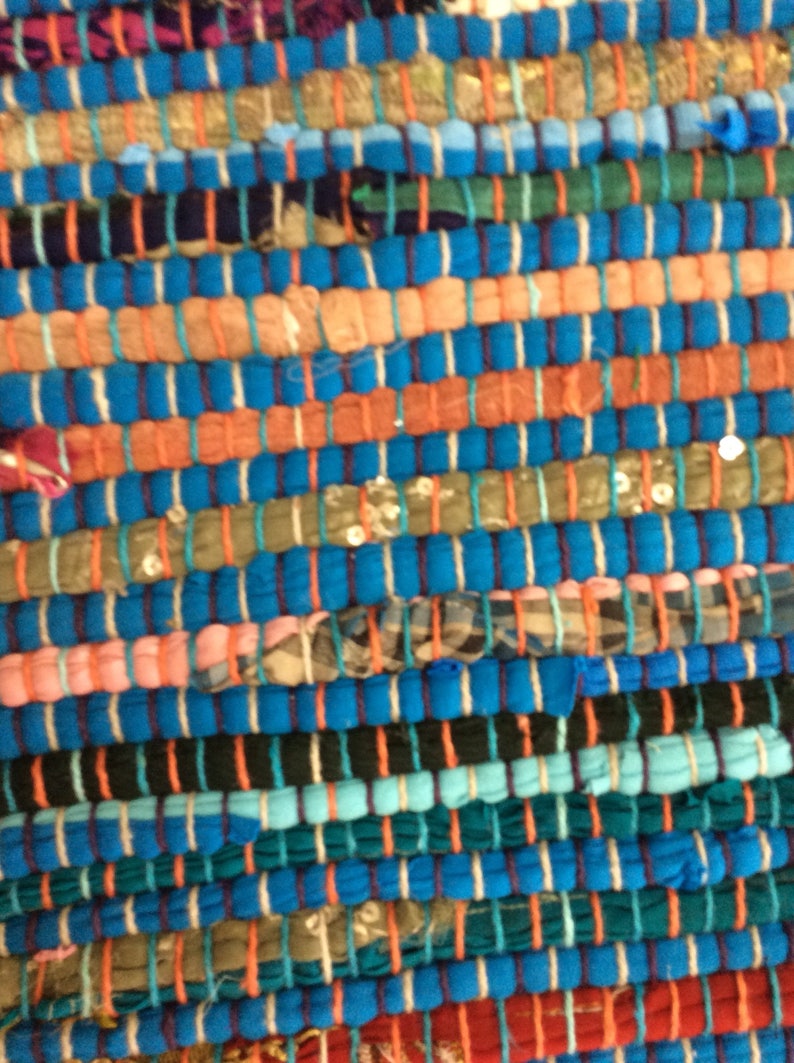 Chindi rag rug handmade rag rug boho rag rug hippie rag | Etsy