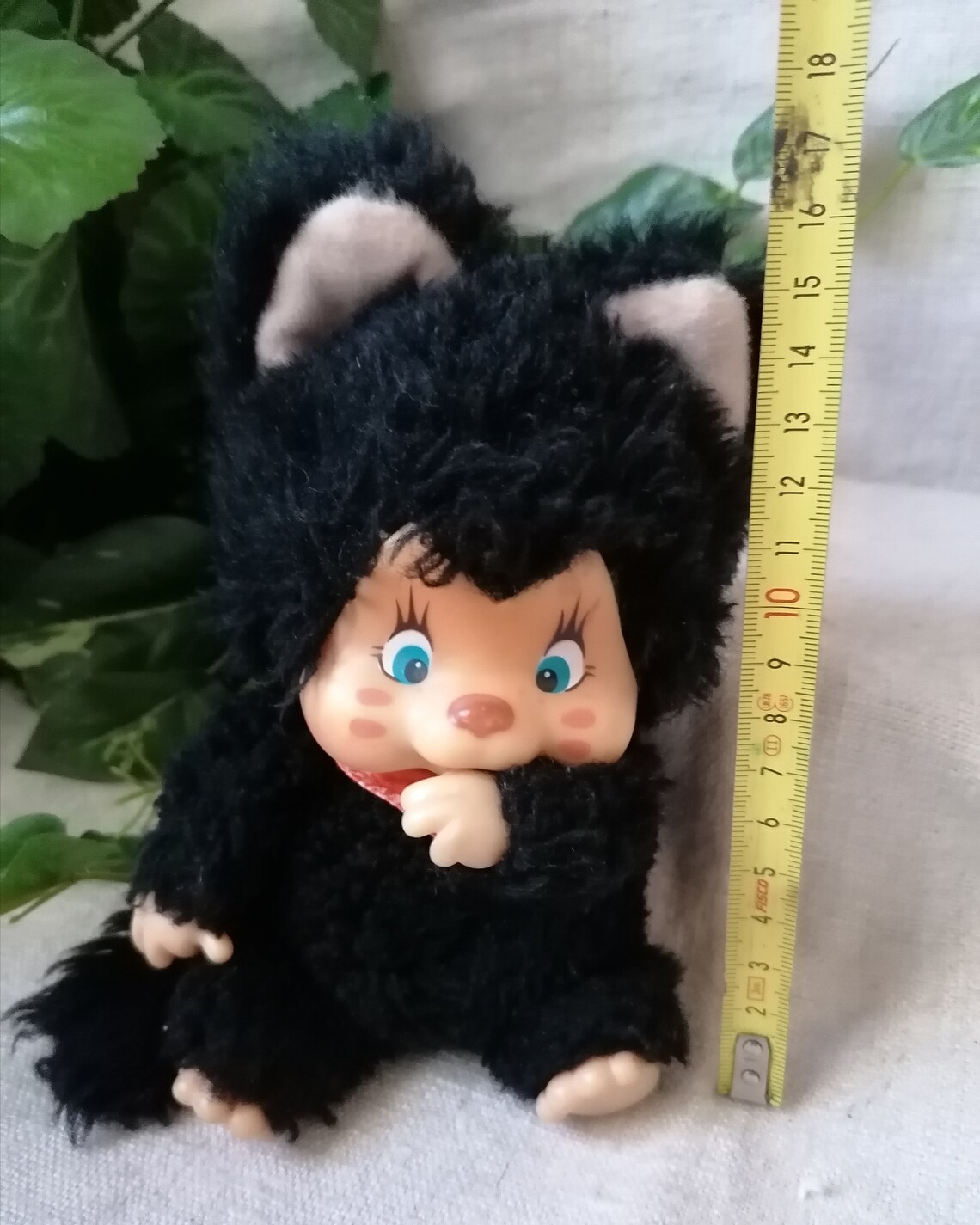 Vintage 1970s Nyamy black Monchichi plush cat rarity | Etsy