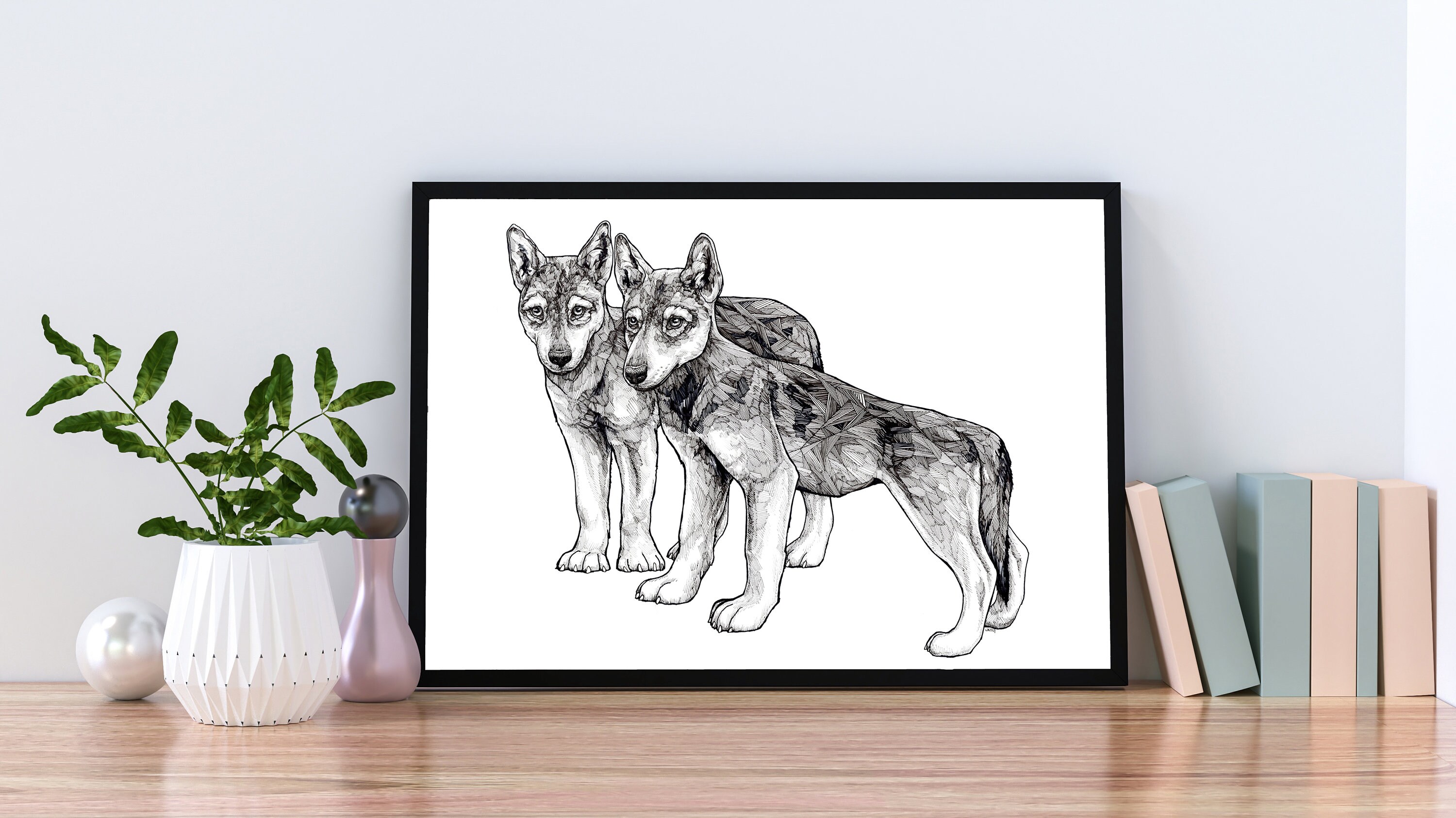 Wolf Cubs Art Prints Wolves Limited Edition Wolf Print - Etsy UK
