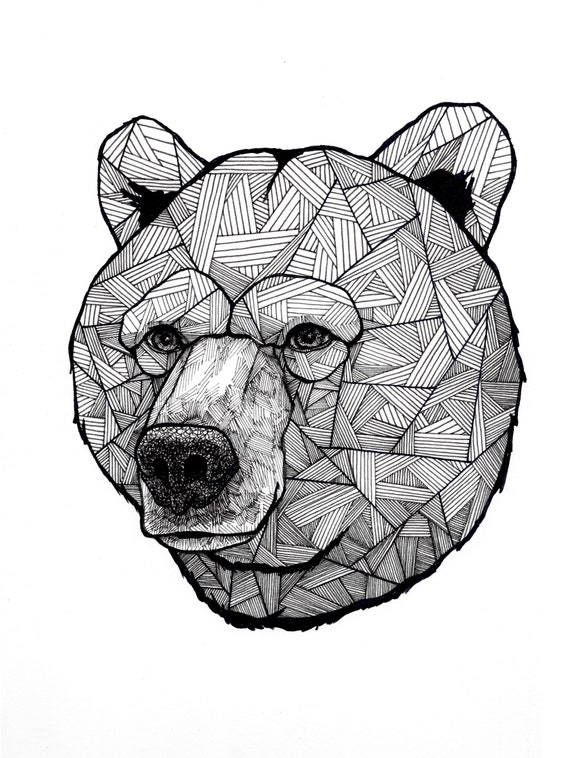 Geometric Bear Drawing
