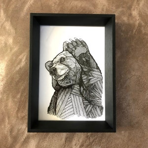 Bear High Five Bear Art Bear Drawings Bear Prints Art Prints Geometric ...