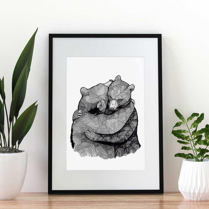 Bear Line Drawing - Etsy