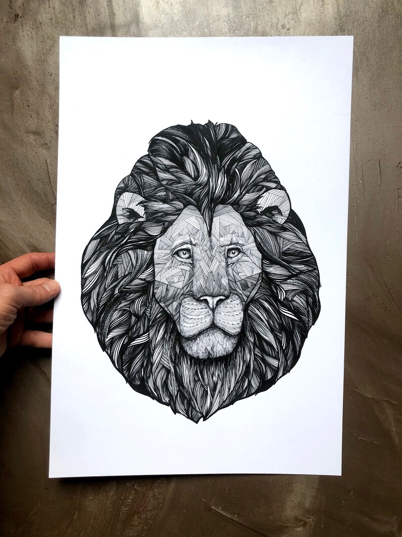 Lion Art Lion Prints Lion Drawings Art Prints lions - Etsy
