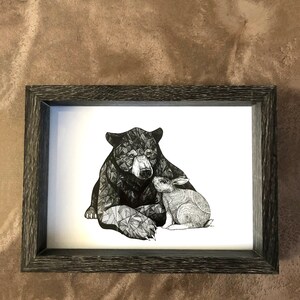 The Bear and the Bunny - Bear Art - Bunny Art - Art Prints - Rabbit Art ...