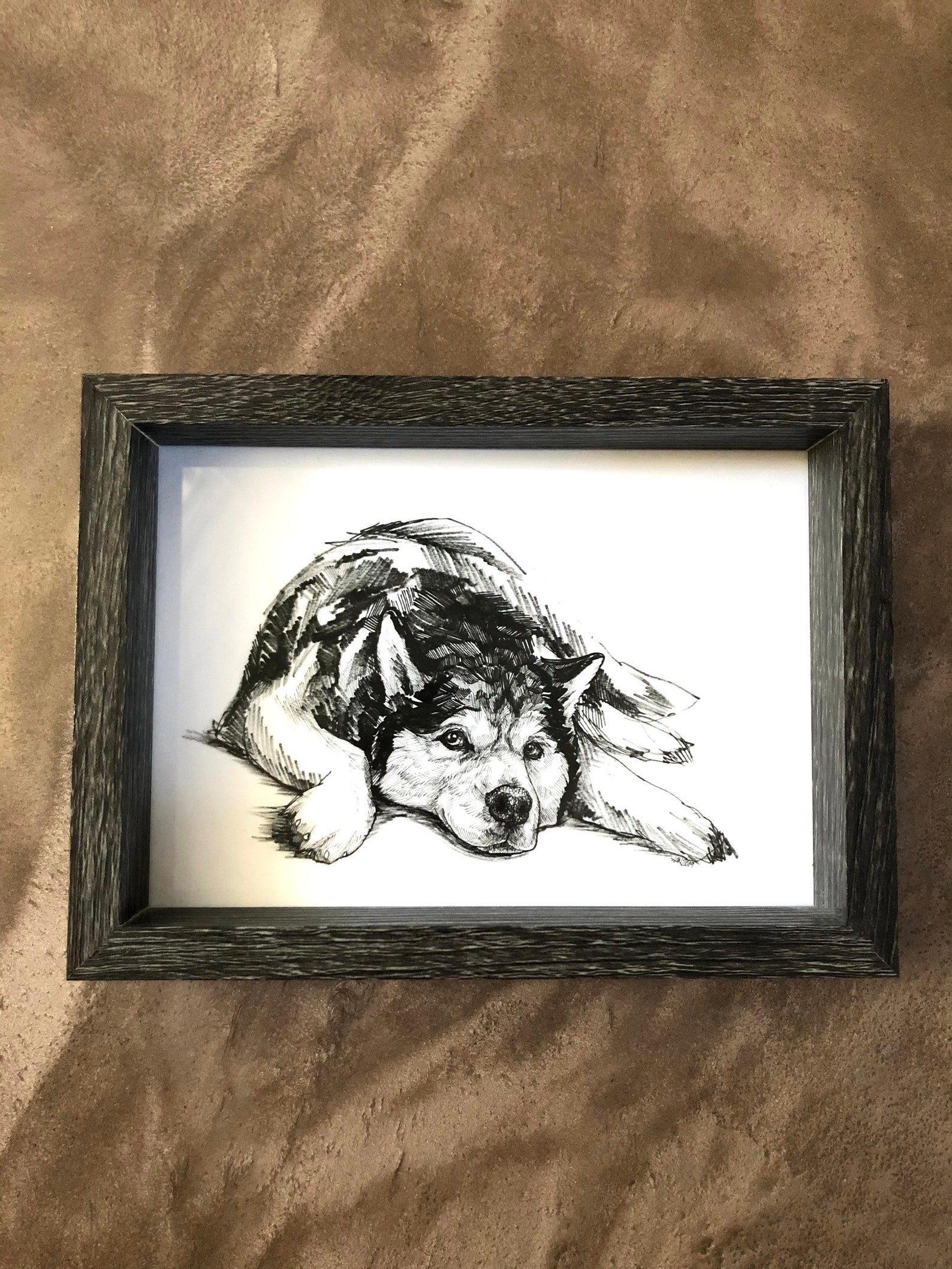 Husky Dog Prints Dog Drawing Art Prints Dog Art | Etsy