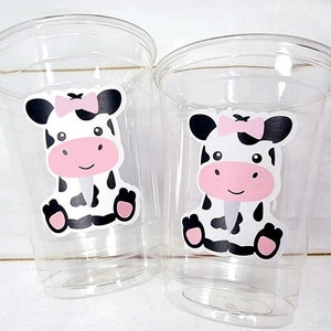 COW PARTY CUPS Cow Cups Cow Birthday Cups Farm Animal Cups - Etsy