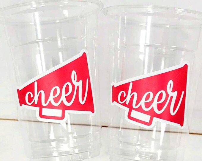 Cheerleading Party Cups With Lids and Straws: Cheerleading Plastic ...
