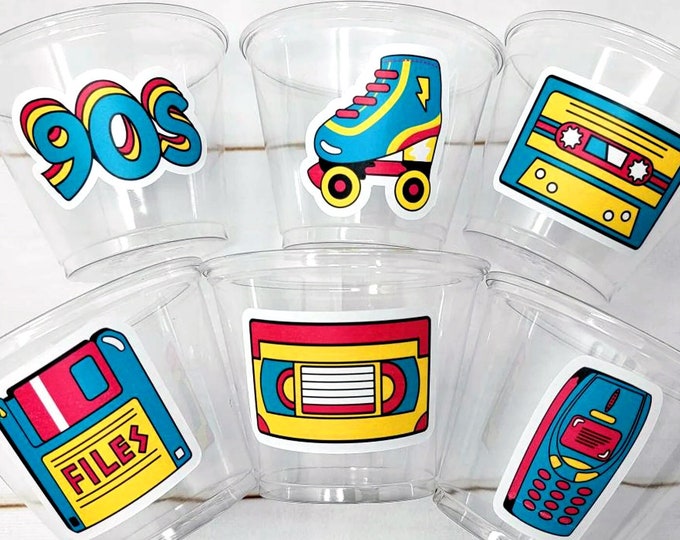 I Love the 90'S PARTY CUPS 90's Birthday Cups | Etsy