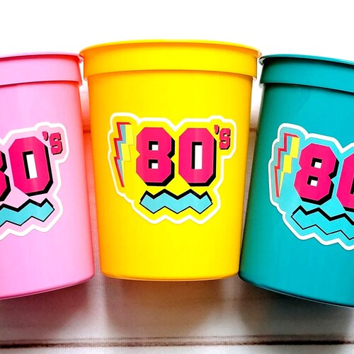 I Love the 80'S PARTY CUPS 80's Birthday Cups - Etsy