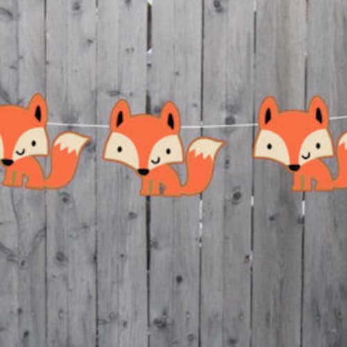 Fox Garland Fox Banner Woodland Banner Woodland Garland - Etsy