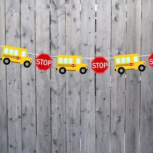 School Bus Garland, School Bus Banner, School Bus Birthday, School Bus ...