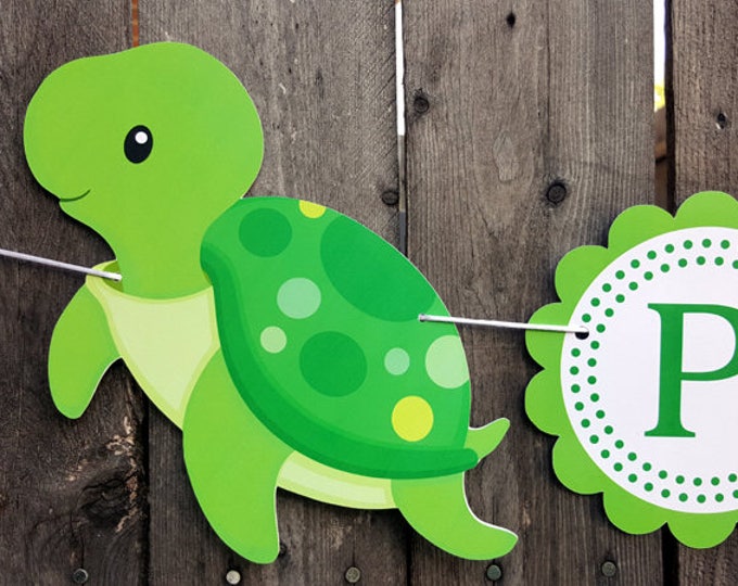 Turtle Banner - Turtle Birthday Banner - Turtle Baby Shower Banner - Etsy