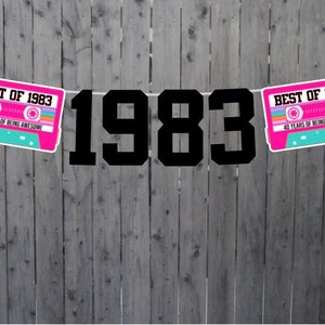 BEST OF 1983 40th Birthday Banner 1983 Banner 1983 Party Decorations ...
