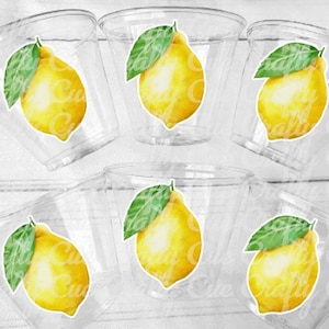Lemon Party Cups, Lemon Birthday, Lemon Party, Lemon Party Favors ...