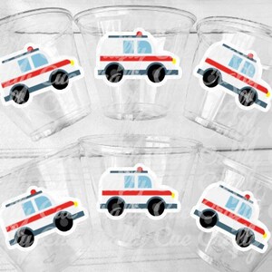 AMBULANCE PARTY CUPS - Emergency Vehicles Birthday Party Decorations ...