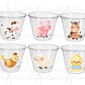 FARM PARTY Cups - Farm Cups Farm Animal Cups Farm First Birthday Farm ...