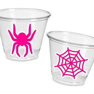 GIRL SPIDER PARTY Cups - Spider Web Cups Spider Cups Pink Spider ...