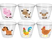 FARM PARTY CUPS Farm Cups Farm Animal Cups Farm First - Etsy
