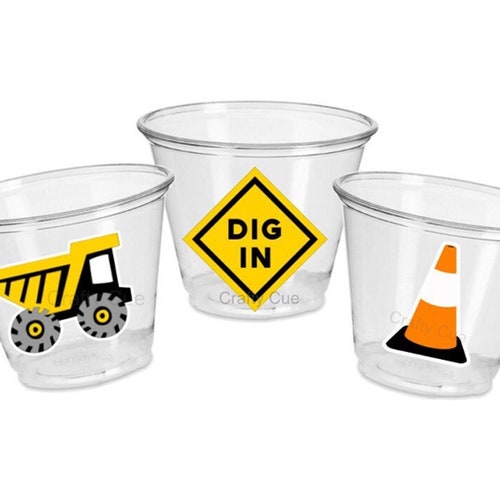 CONSTRUCTION PARTY CUPS Construction Cups Construction Truck - Etsy