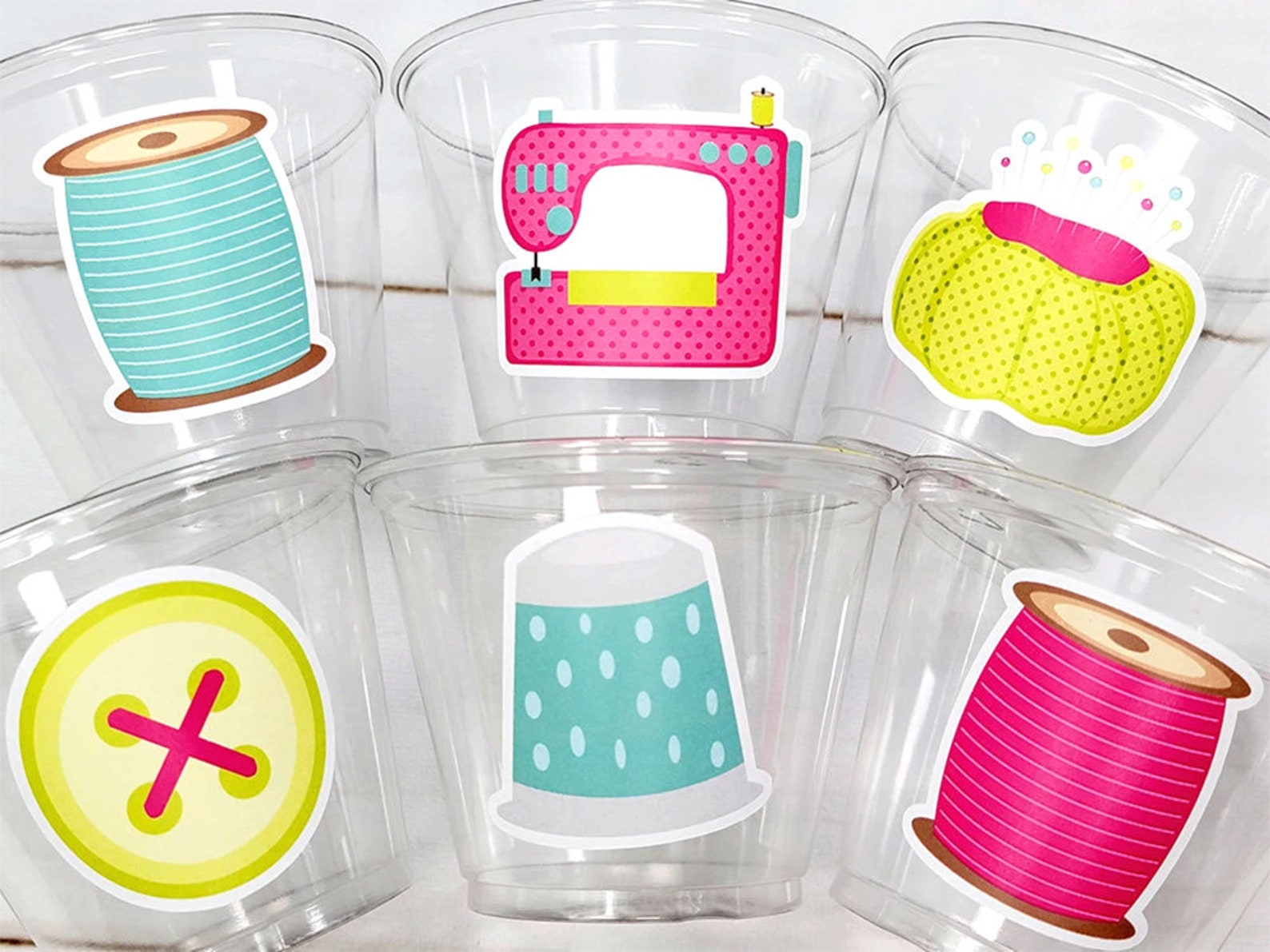SEWING PARTY CUPS - Sewing Cups Sewing Party Cups Sewing Birthday Cups ...