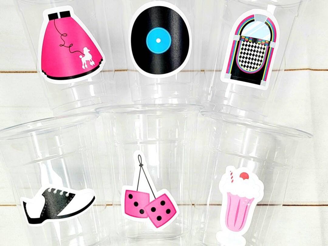 50'S PARTY CUPS - 50's Birthday Cups 50's Party Cups 50's Decorations ...