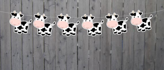 Cow Garland Cow Banner Cow Birthday Farm Birthday Cow | Etsy