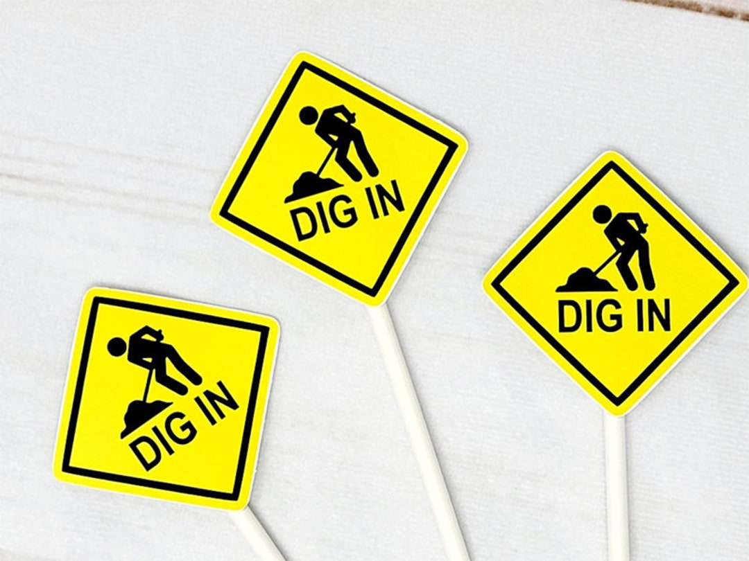 Dig in Cupcake Toppers, Construction Cupcake Toppers, Construction ...