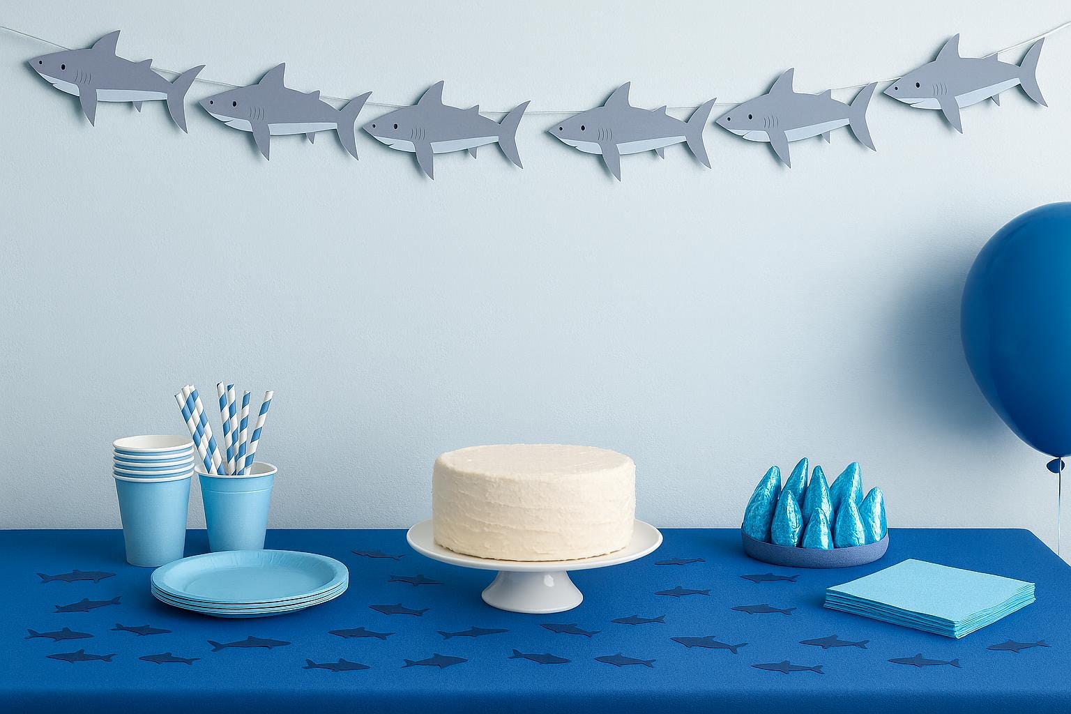 Shark Banner, Shark Garland, Shark Birthday Banner, Shark Party Banner ...
