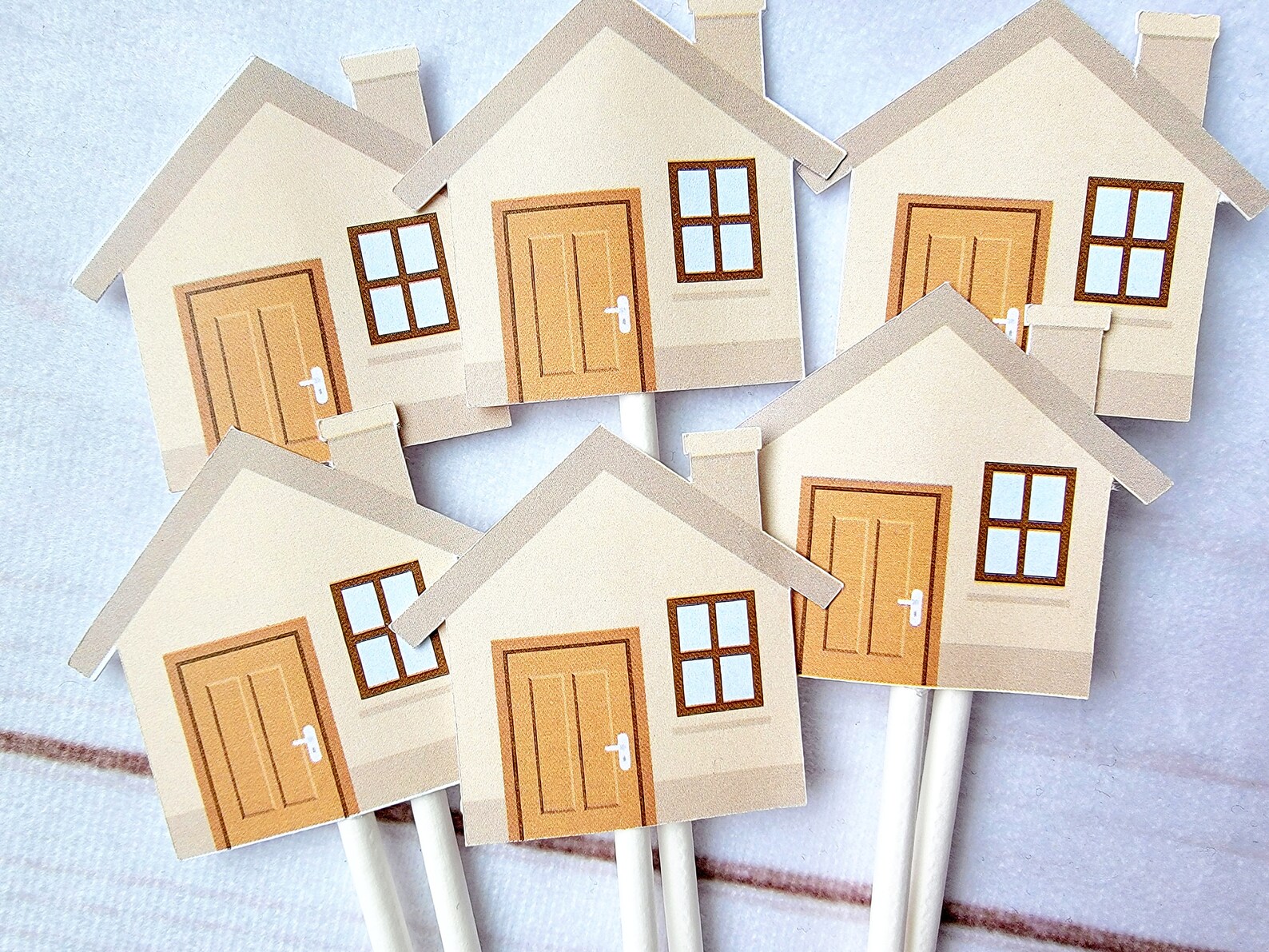 House Warming Cupcake Toppers, House Cupcake Toppers, Housewarming ...