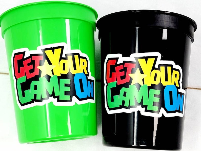 VIDEO GAME PARTY Cups Video Game Cups Video Game Party Cups | Etsy