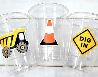 CONSTRUCTION PARTY CUPS Dig in Party Cups Construction Truck - Etsy