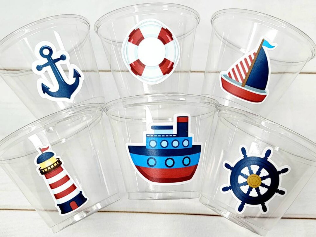 NAUTICAL PARTY CUPS - Nautical Cups Nautical Birthday Nautical Party ...