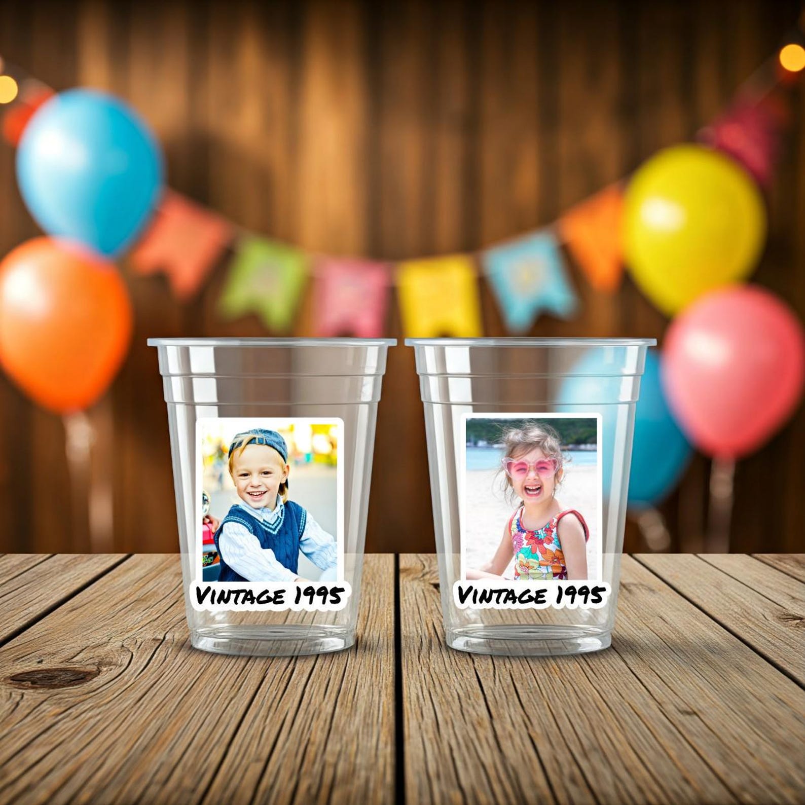 Custom Birthday Party Cups, Birthday Decorations With Face, Photo Gifts ...