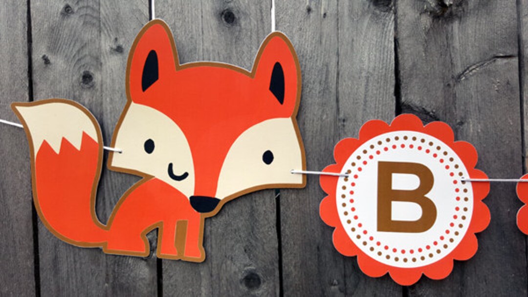 Fox Banner, Woodland Banner, Fox Garland, Woodland Garland, Fox ...