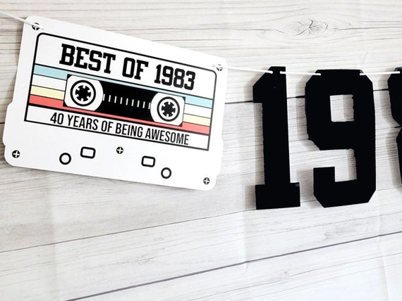 BEST OF 1983 - 40th Birthday Banner 1983 Banner 1983 Party Decorations ...