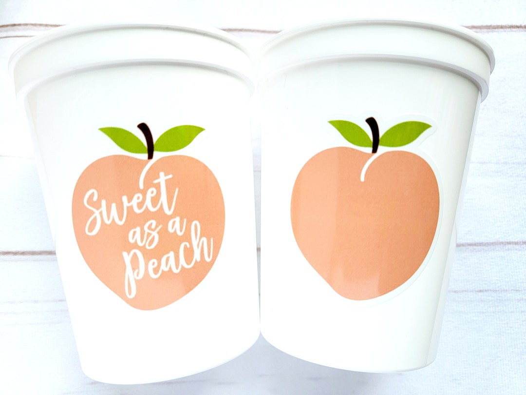 PEACH PARTY CUPS- Peach Birthday Party Peach First Birthday Peach 1st ...