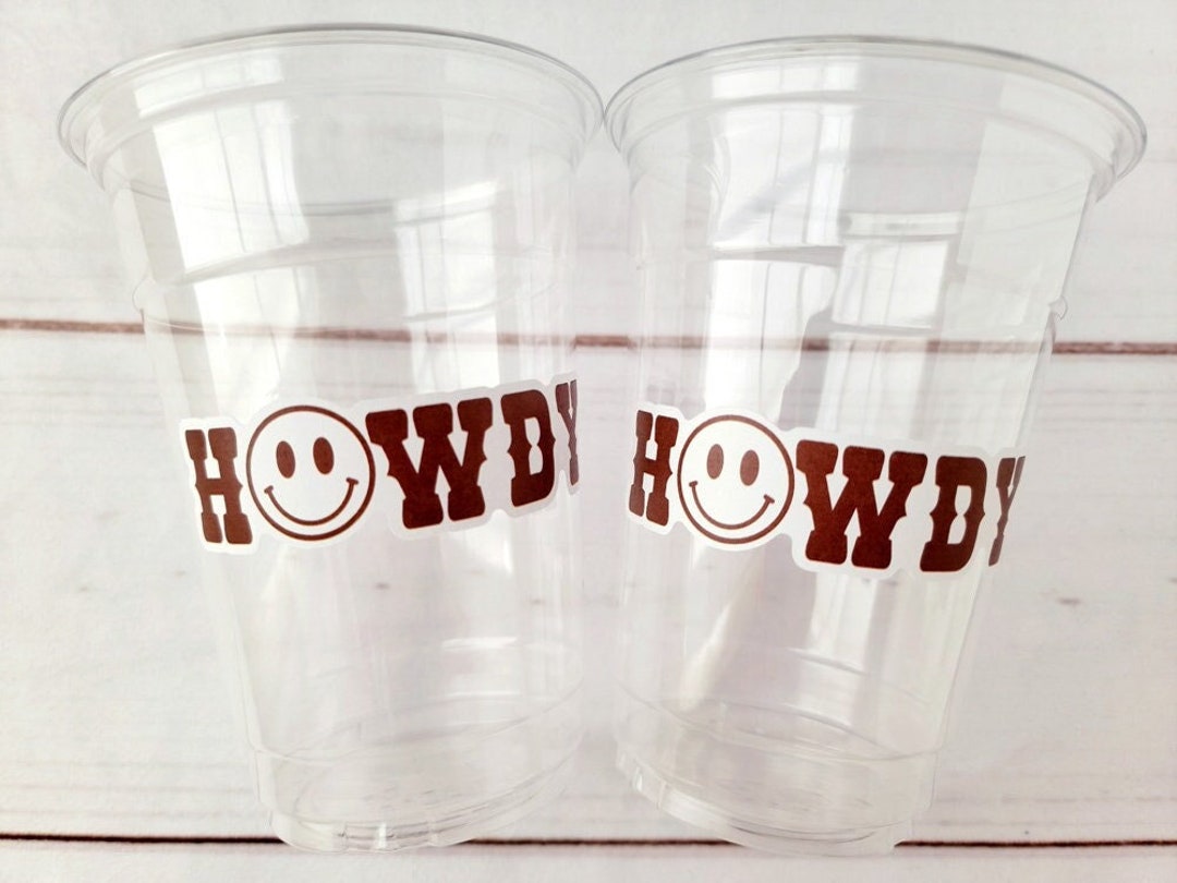 Howdy COWBOY PARTY CUPS Cowboy Cups Cowboy Party Decorations Cowgirl ...