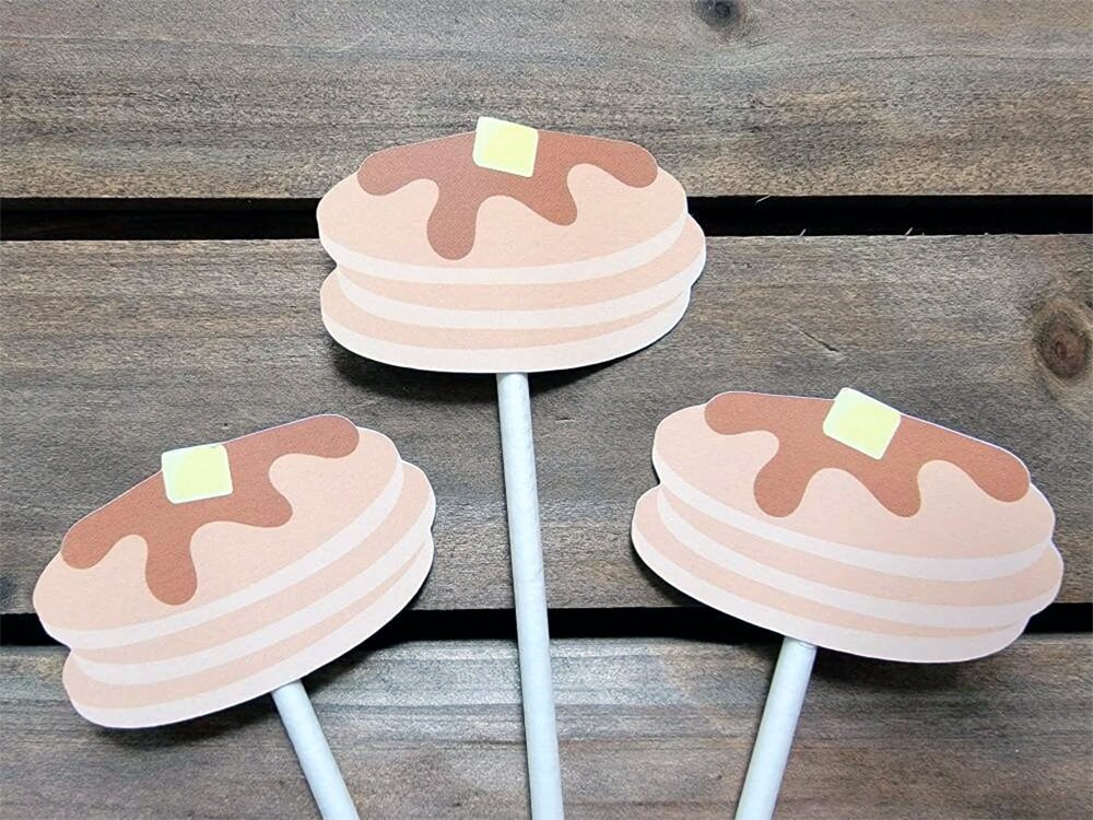 Pancake Cupcake Toppers Pancakes and Pajamas Decorations | Etsy