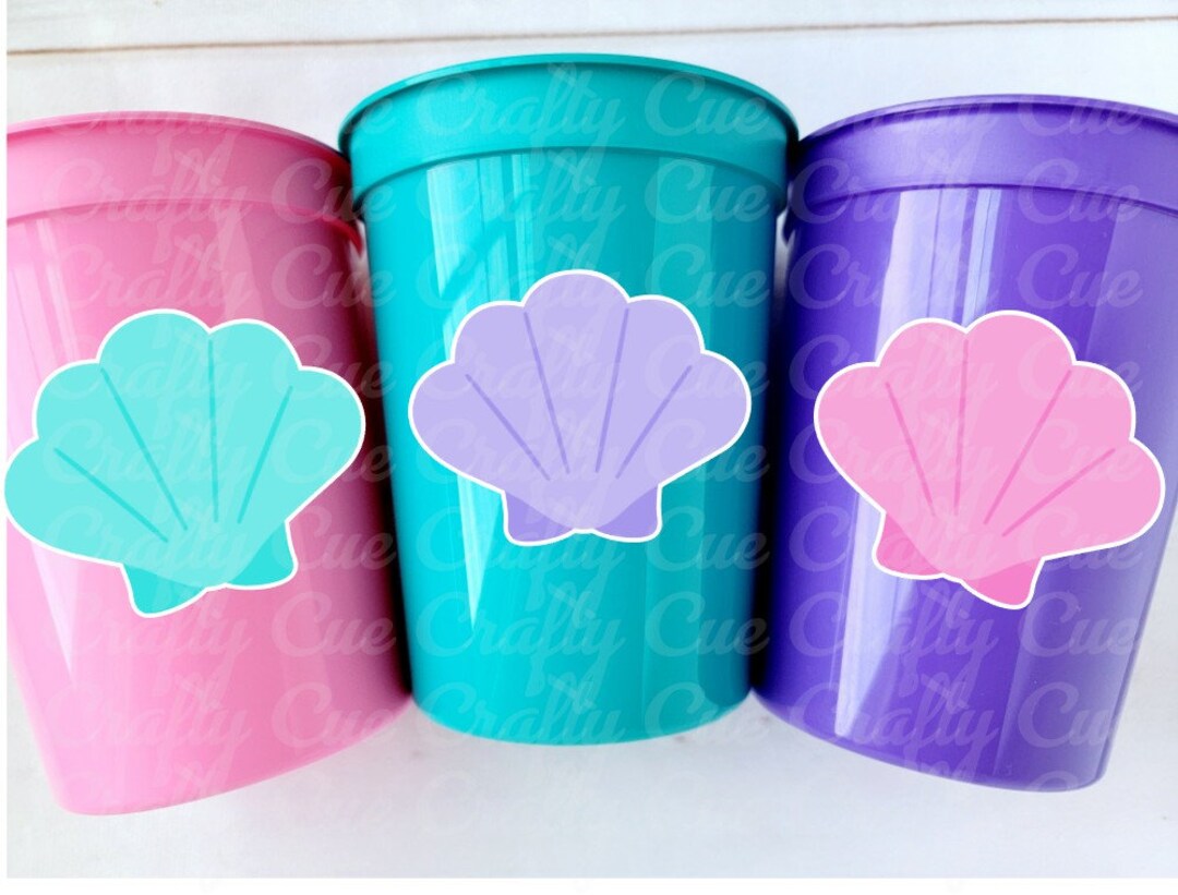 MERMAID PARTY CUPS Seashell Party Cups Mermaid Birthday Cups Mermaid ...