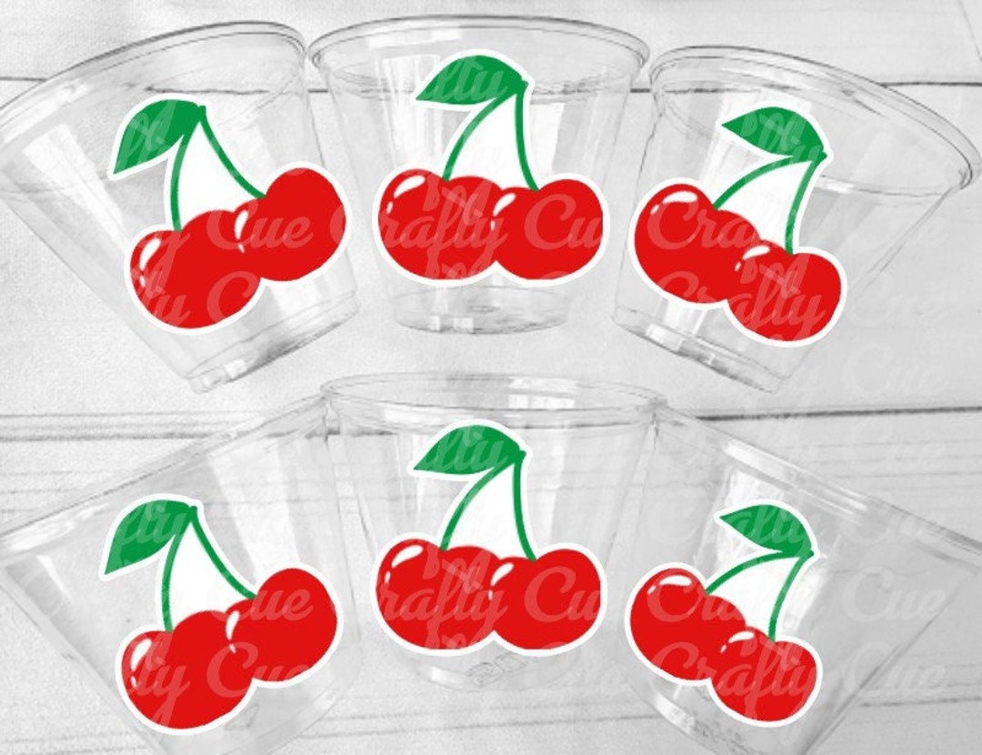 CHERRY PARTY CUPS Cherry Birthday Cups Cherry Party Favors Cherry Baby ...