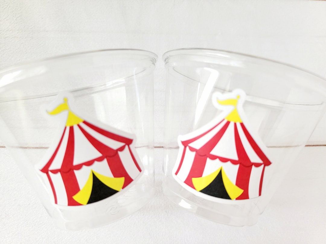 CIRCUS PARTY CUPS Circus Birthday Cups Circus Party Favors Circus Tent ...