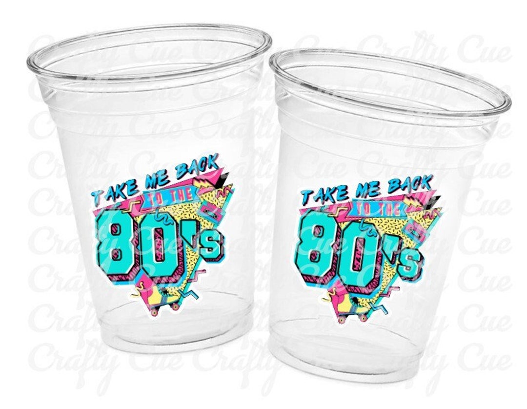 I Love the 80'S PARTY CUPS 80's Birthday Cups 80's Party Cups 80's ...