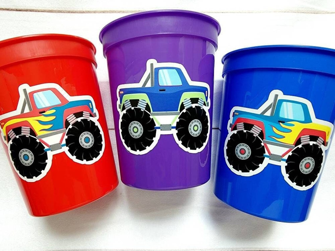 MONSTER TRUCK PARTY Cups Monster Truck Treat Cups Monster - Etsy