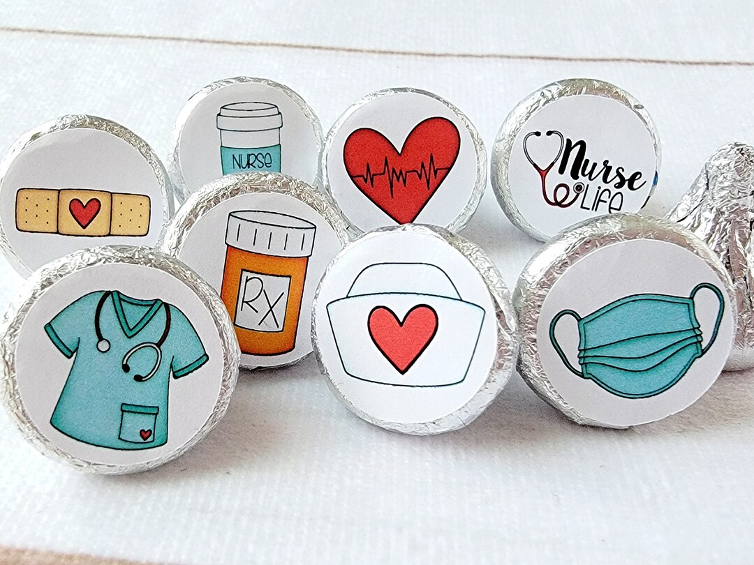 180 - NURSE PARTY FAVOR Stickers for Candy Nurse Stickers Nurse ...