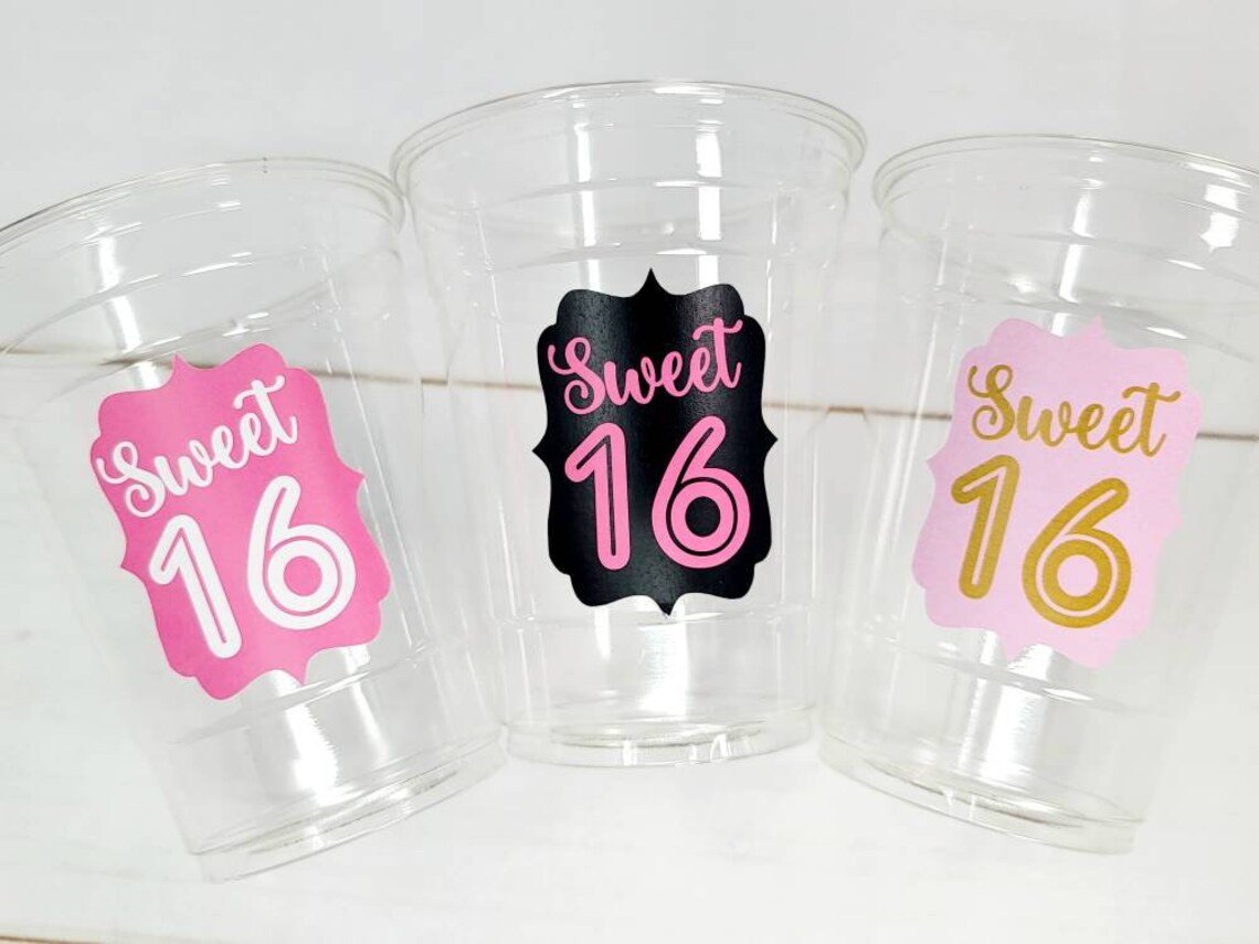 SWEET 16 PARTY Cups Sweet Sixteen Party Cups Sweet 16 Party - Etsy UK