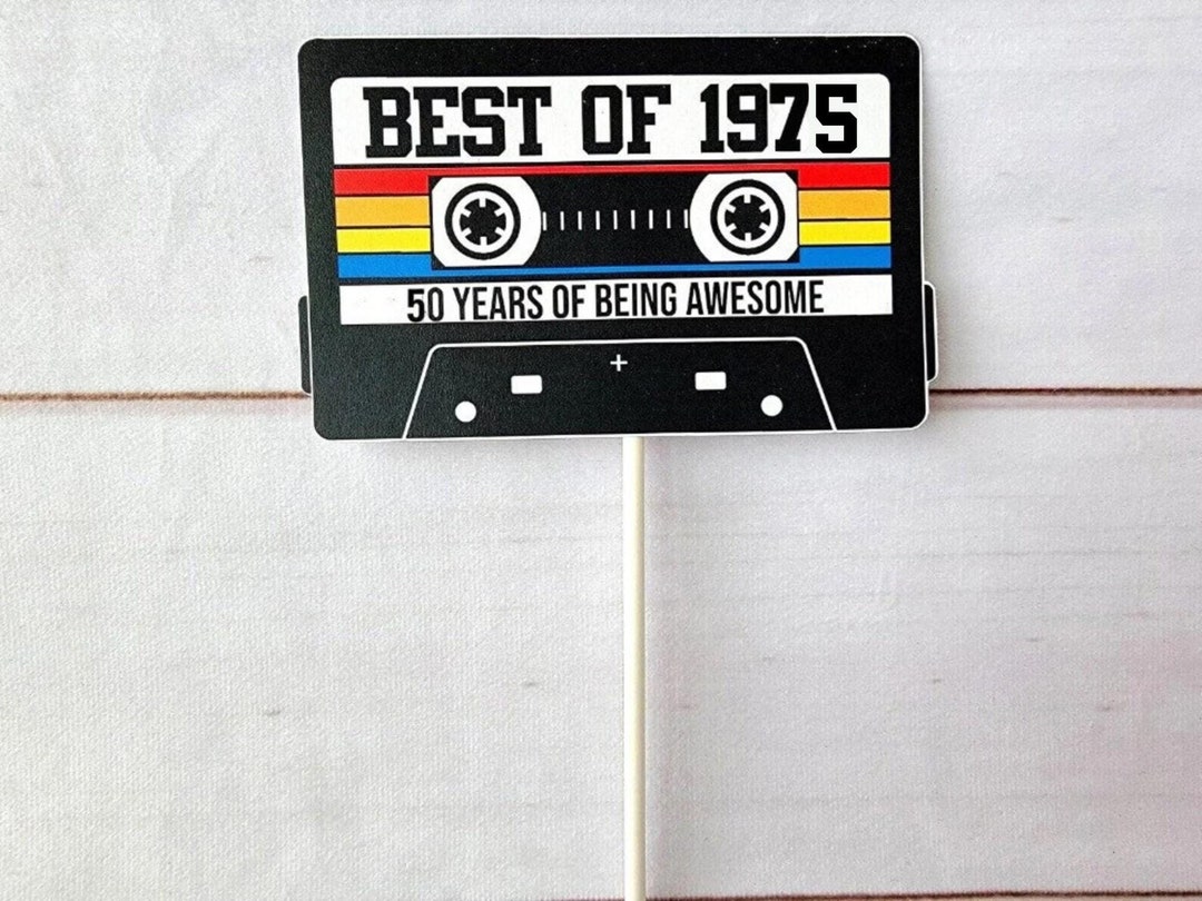 1975 CAKE TOPPER Cassette Tape Cake Topper Best of 1975 Cake Topper ...