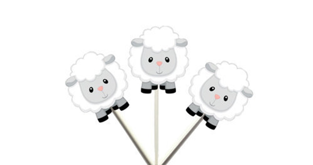 Sheep Cupcake Toppers Sheep Cupcake Picks Farm Animal - Etsy