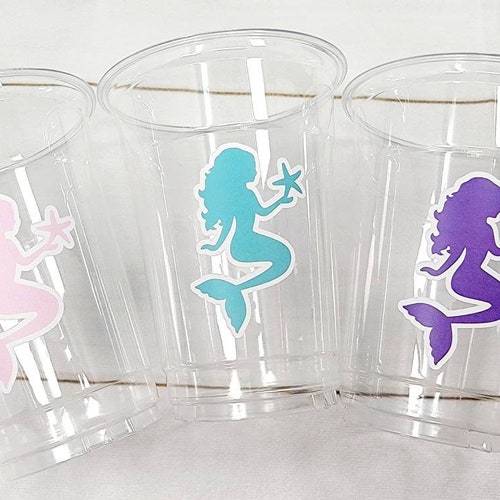 MERMAID PARTY CUPS Mermaid Birthday Cups Mermaid Party Cups - Etsy