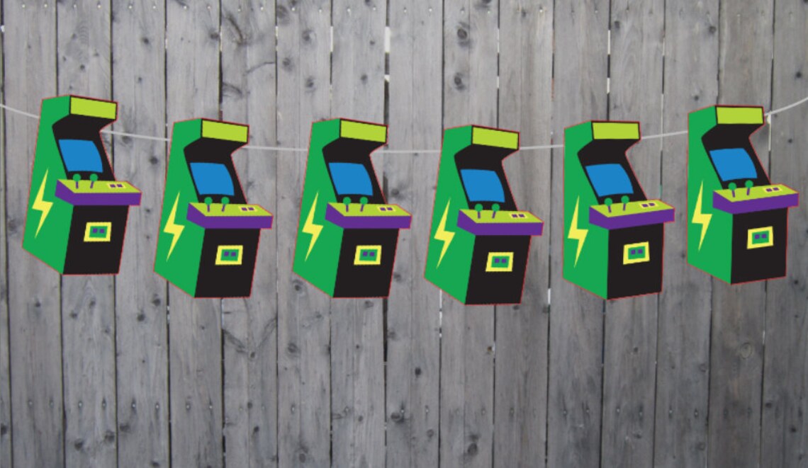 Arcade Garland Arcade Banner Video Game Birthday Video Game | Etsy